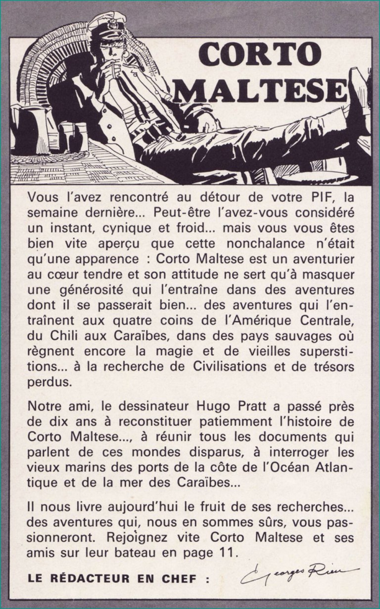 Corto Maltese, the Consummate Cosmopolitan Adventurer – Who's Out There?